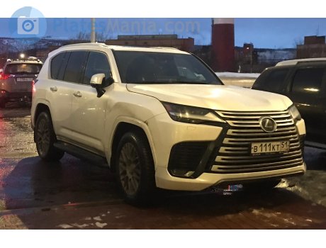 в111кт51, Lexus LX (Murmansk Oblast) License plate Russia