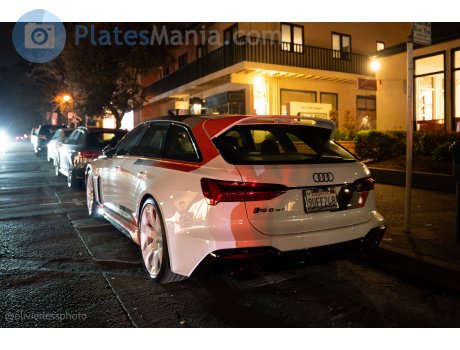 9UFF248, Audi RS6 (California) License plate of the USA