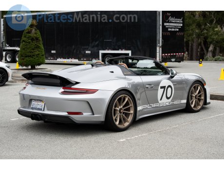 8SUZ126, Porsche 911 (California) License plate of the USA