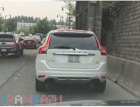 707-TKF, Volvo XC60 (Washington) License plate of the USA