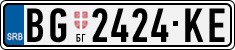 BG 2424-KE, Mercedes-Benz CLE-Klasse (Belgrade) License plate of Serbia
