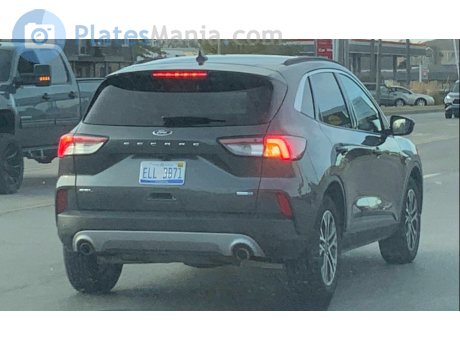 ELL 3871, Ford Escape (Michigan) License plate of the USA