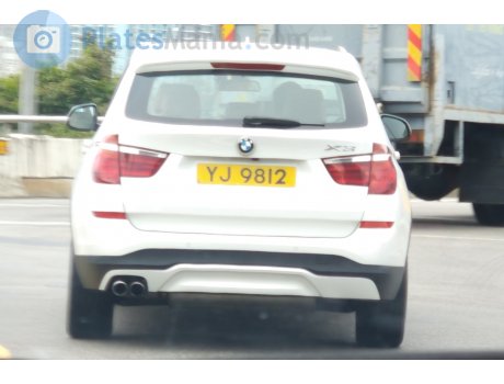 YJ 9812, BMW X3 , License plate of Hong Kong