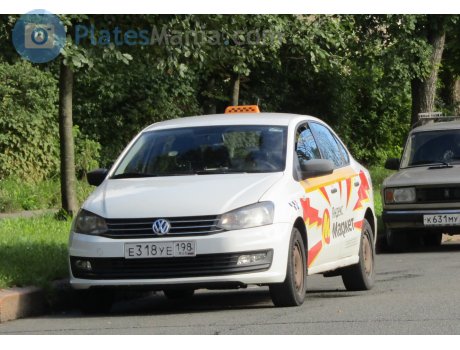 е318уе198, Volkswagen Polo (St. Petersburg City) License plate Russia