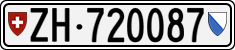 ZH 720087, Audi A6 (Zurich) License plate of Switzerland