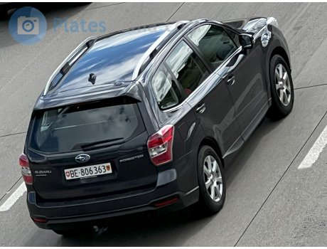 BE 806363, Subaru Forester (Bern) License plate of Switzerland