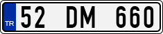 52 DM 660, Ford F-Max (Ordu) License plate of Turkey