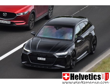 FR 31313, Audi RS6 (Fribourg) License plate of Switzerland