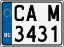 CA 3431 M, Vespa GT (Sofia City Province) License plate of Bulgaria