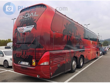 ZG TIDAL-3, Neoplan Starliner (Zagreb) License plate of Croatia