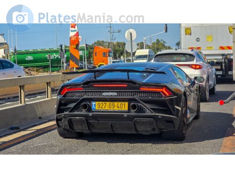 927-09-401, Lamborghini Huracán , License plate of Israel