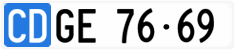 CD GE 76-69, Mercedes-Benz GLA (Geneva) License plate of Switzerland