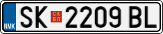 SK 2209 BL, Scania S-Series (Skopje) License plate of North Macedonia