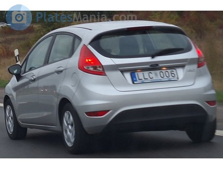 LLC 006, Ford Fiesta , License plate of Sweden