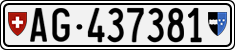 AG 437381, BMW 1 Series (Aargau) License plate of Switzerland