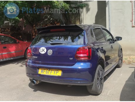 WF61 FYP, Volkswagen Polo (Exeter) License plate of the United Kingdom