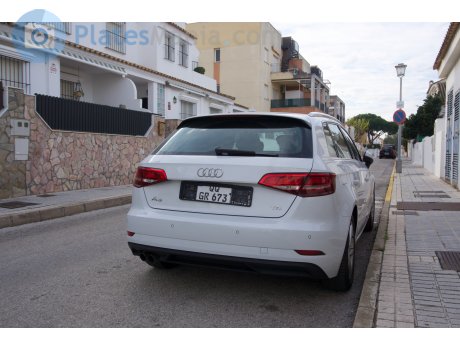 QQ GR 673, Audi A3 (Export license plates) License plate of the USA ...