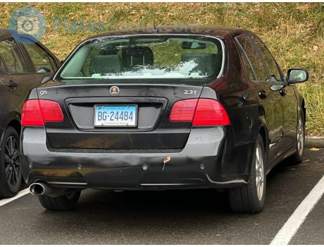 BG-24484, SAAB 9-5 (Connecticut) License plate of the USA