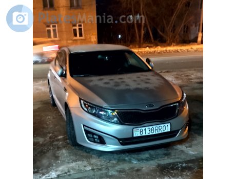 8138RR01, Kia Optima (Dushanbe City) License plate of Tajikistan