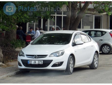 59 JA 375, Opel Astra (Tekirdağ) License plate of Turkey