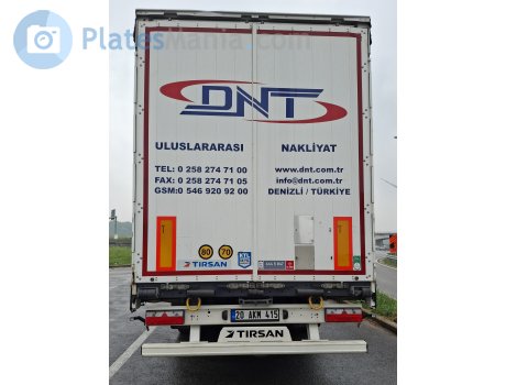 20 AKM 415, Tirsan (Denizli) License plate of Turkey