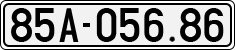 85A-056.86, Toyota Innova (Ninh Thuận Province) License plate of Vietnam