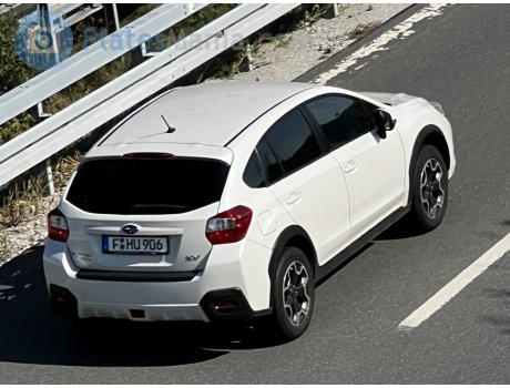 F HU 906, Subaru XV (Frankfurt am Main City) German license plate