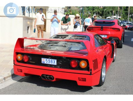 598X, Ferrari F40 , License plate of Monaco