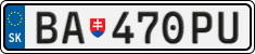 BA 470PU, Ferrari Purosangue (Bratislava City) License plate of Slovakia