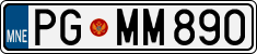 PG MM890, MINI Paceman (Podgorica) License plate of Montenegro