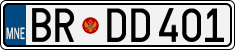 BR DD401, Land Rover Range Rover Sport (Bar) License plate of Montenegro