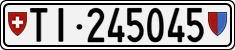 TI 245045, Bentley Continental (Ticino) License plate of Switzerland