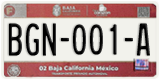 BGN-001-A, Toyota HiAce (Baja California) License plate of Mexico