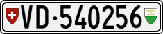 VD 540256, Alpine A110 (Vaud) License plate of Switzerland