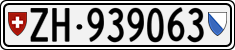 ZH 939063, BMW M2 (Zurich) License plate of Switzerland