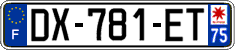DX-781-ET, BMW 5 Series (Paris) French license plate