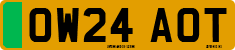 OW24 AOT, Polestar 2 (Oxford) License plate of the United Kingdom