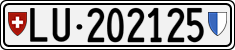 LU 202125, BMW 7 Series (Lucerne) License plate of Switzerland