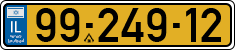 99-249-12, Volvo S80 , License plate of Israel