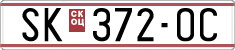 SK 372-OC, Audi A4 (Skopje) License plate of North Macedonia