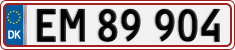 EM 89904, Opel Grandland , License plate of Denmark
