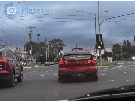 00-EVOX, Mitsubishi Lancer Evolution (Victoria) License plate of Australia