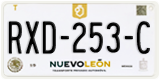 RXD-253-C, Ford Escape (Nuevo León) License plate of Mexico