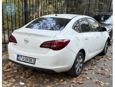 27 ASN 963, Opel Astra (Gaziantep) License plate of Turkey