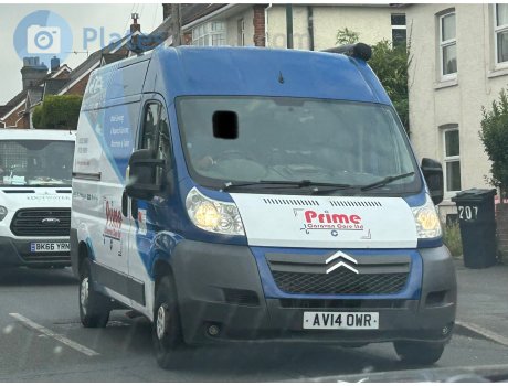 AV14 OWR, Citroёn Relay (Ipswich) License plate of the United Kingdom