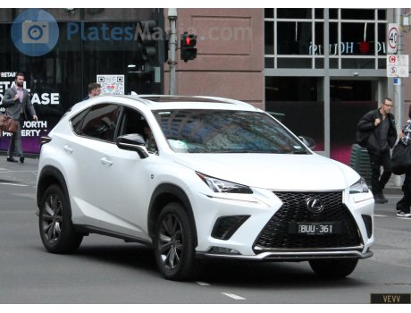 BUU-361, Lexus NX (Victoria) License plate of Australia