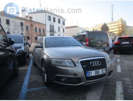01 BBK 822, Audi A6 (Adana) License plate of Turkey