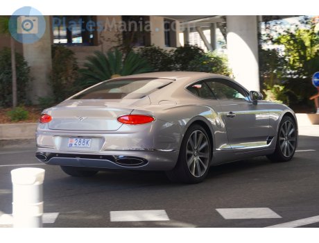 288K, Bentley Continental , License plate of Monaco
