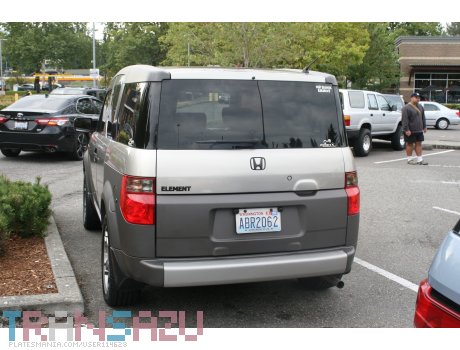 ABR2062, Honda Element (Washington) License plate of the USA