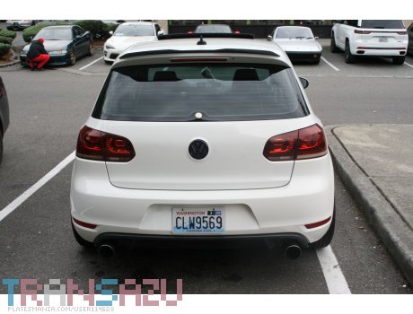 CLW9569, Volkswagen Golf (Washington) License plate of the USA